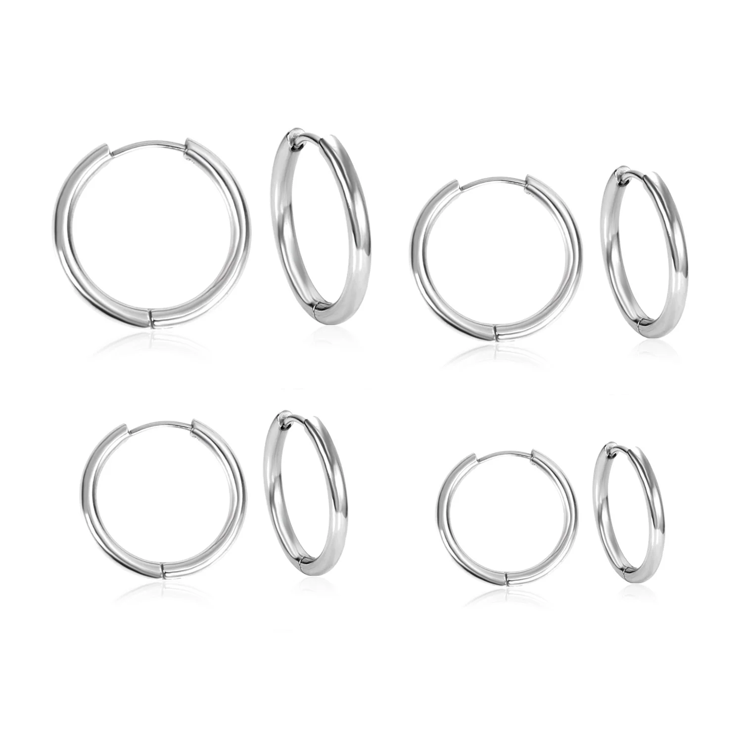 Simple-Stainless-Steel-Hoop-Earrings-Fashion-Punk-Men-s-Small-Circle ...