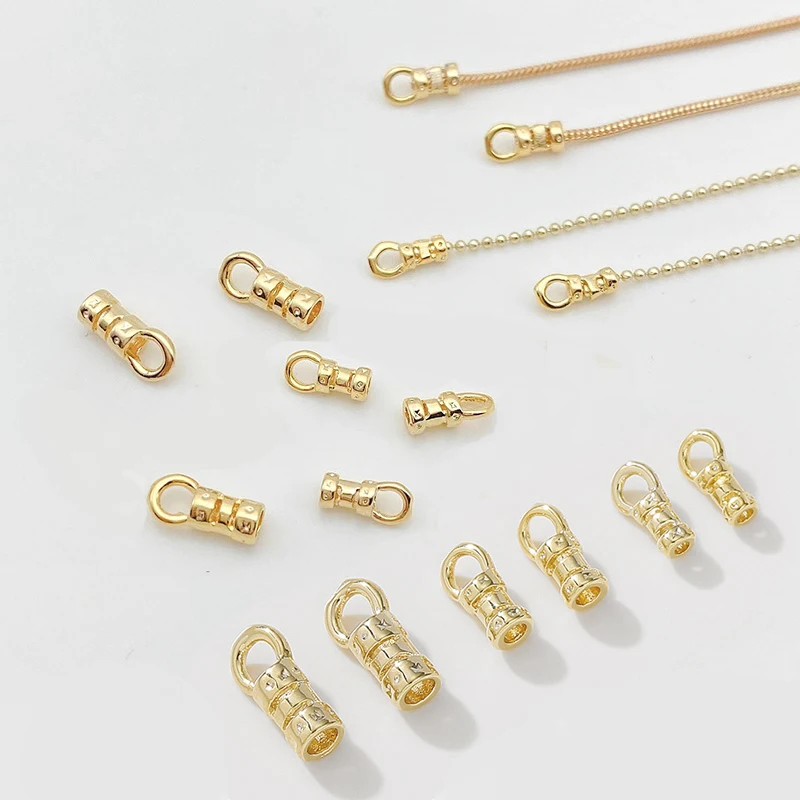 20Pcs-18K-Gold-Plated-Brass-Crimp-End-Caps-with-Loop-Tube-Barrel-Chains ...