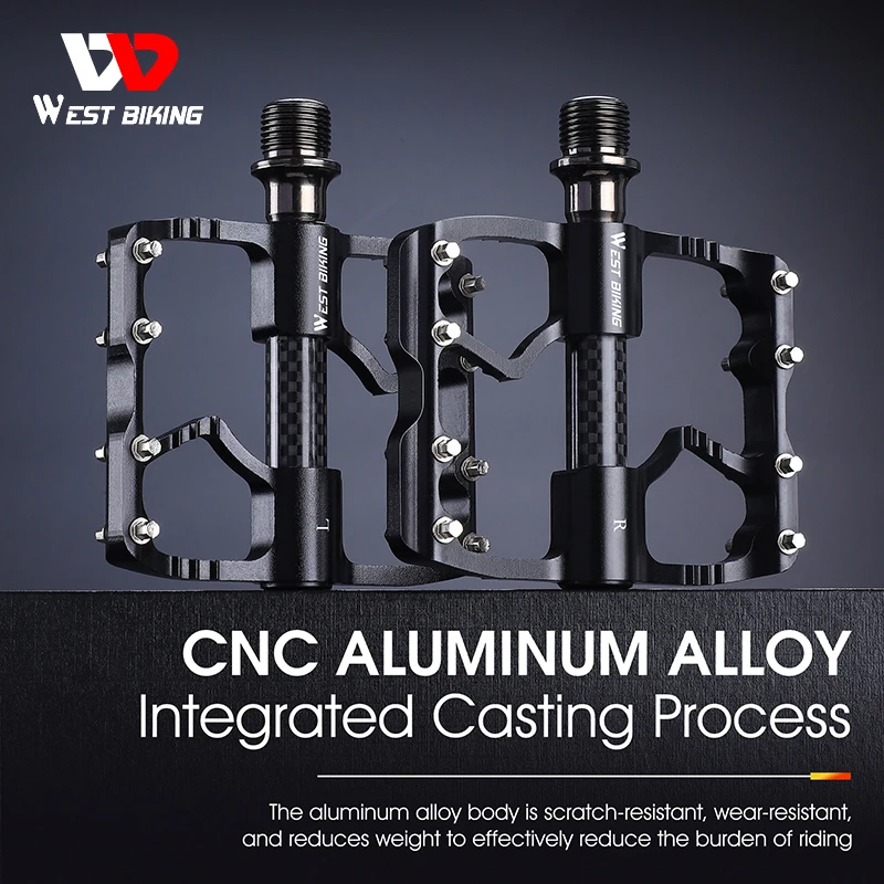 WEST-BIKING-Aluminum-Alloy-Pedals-3-Bearings-MTB-Road-BMX-Bicycle-Flat ...