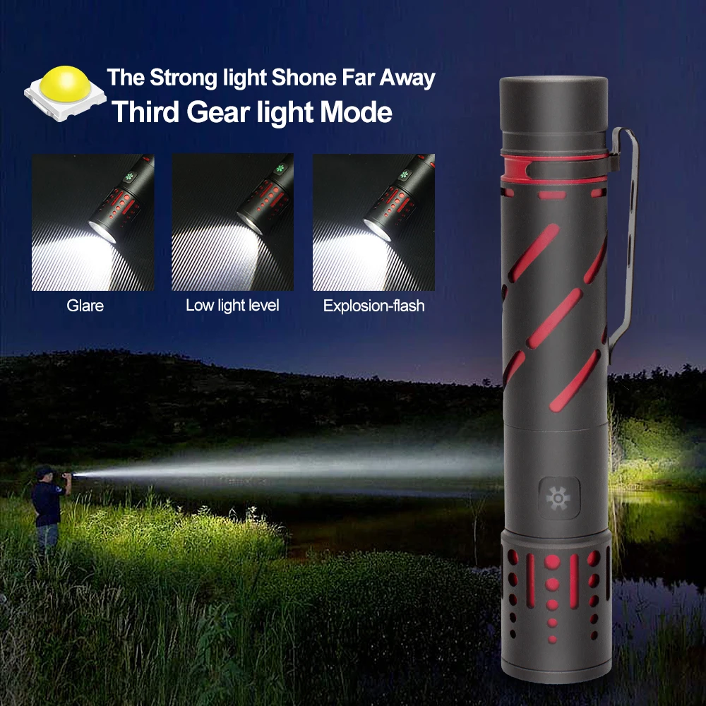 USB-Rechargeable-LED-Flashlight-18650-Battery-White-Long-Shot-Torch ...