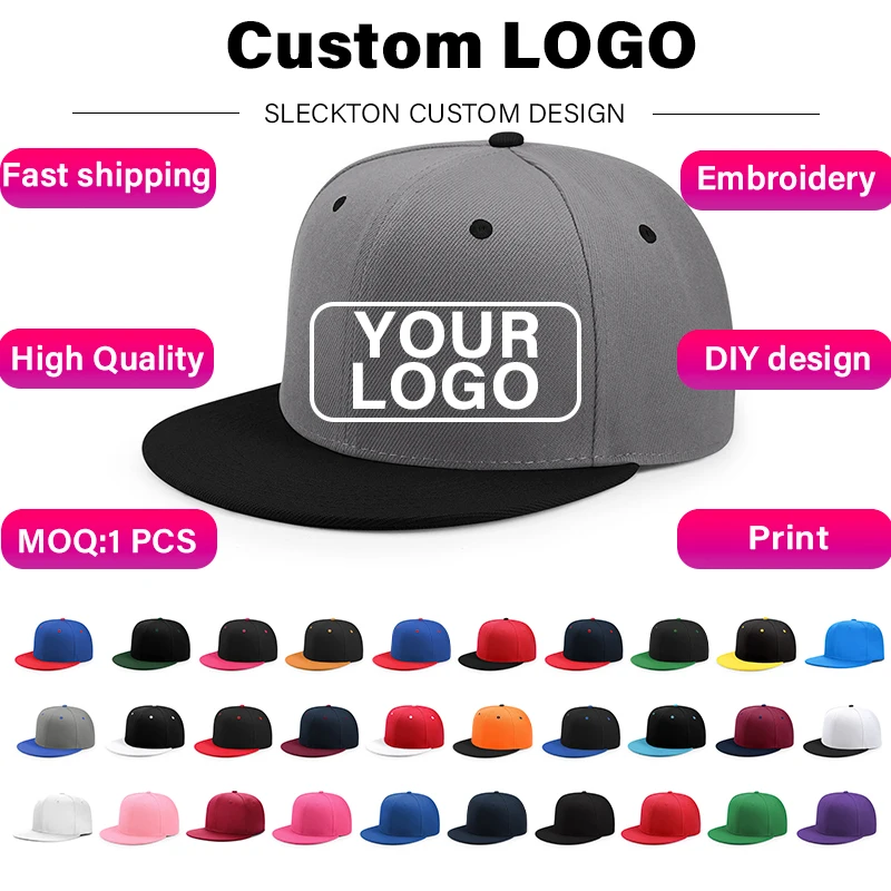 SLECKTON-Custom-Logo-Hats-High-quality-Hiphop-Snapback-Caps-Letter ...