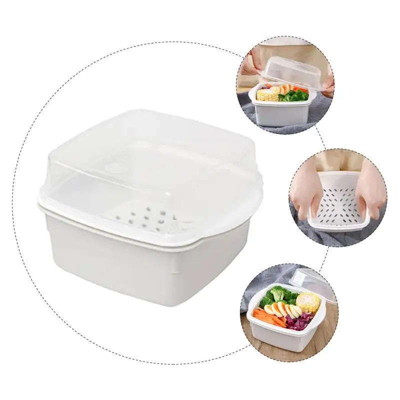 Steamer-Box-Microwave-Vegetable-Steamer-Vegetable-Double-Layer-Plastic ...