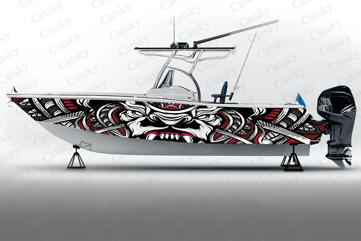 Fishbone-Abstract-Skull-Graphics-Boat-Sticker-Packaging-Fish-Boat ...