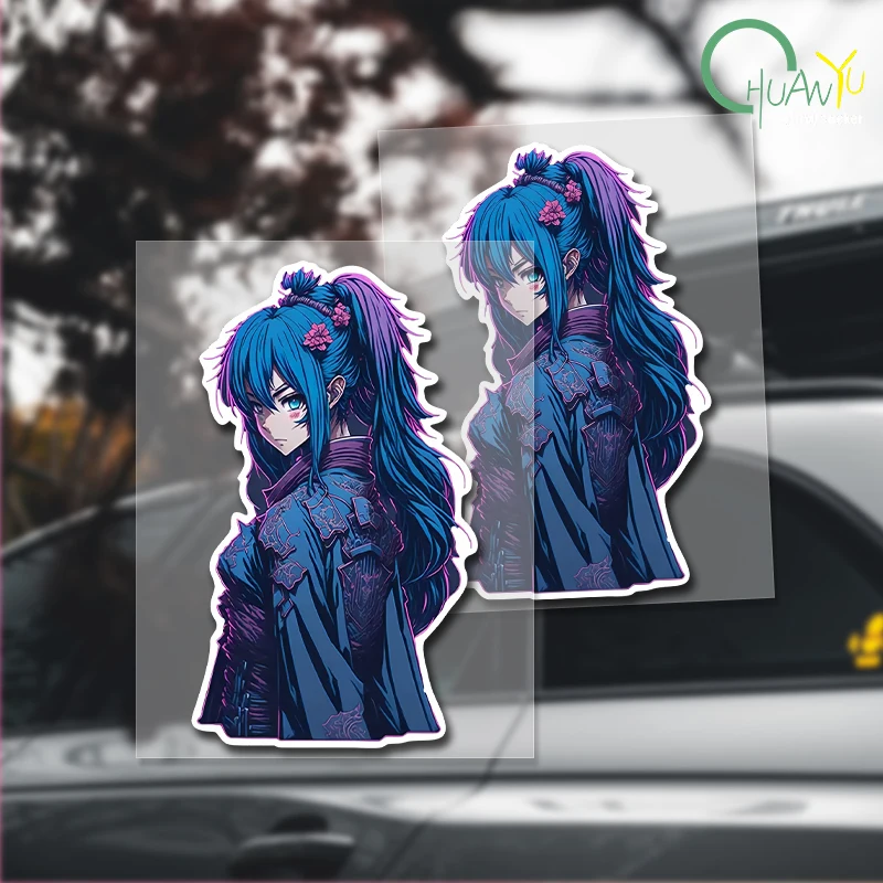 for Samurai Girl Japanese Vinyl Car Sticker Car Door Protector Decal ...