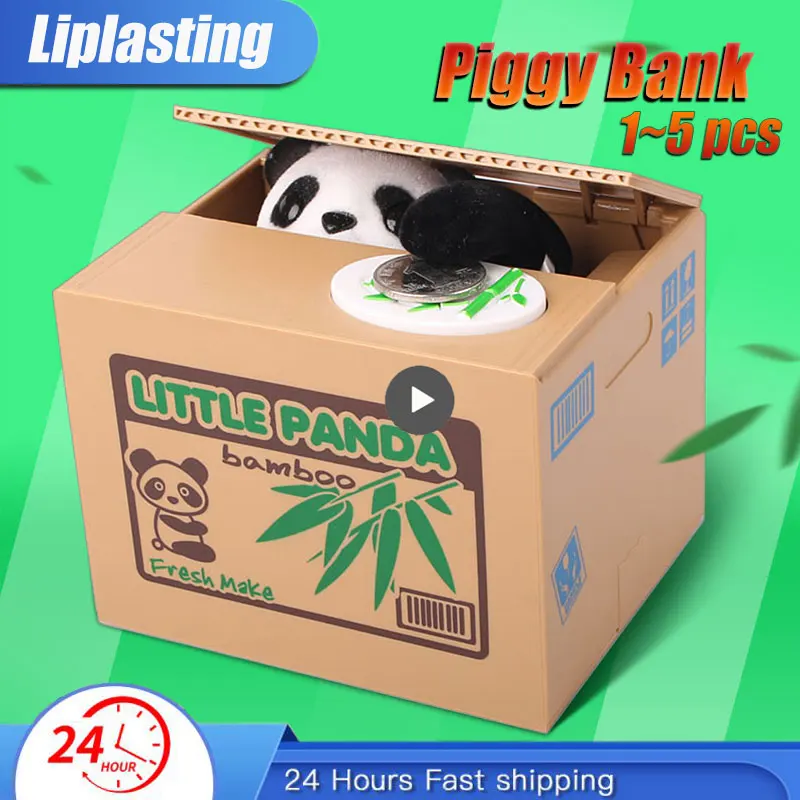 Panda-Coin-Box-Kids-Money-Bank-Automated-Cat-Thief-Money-Boxes-Toy-Gift ...