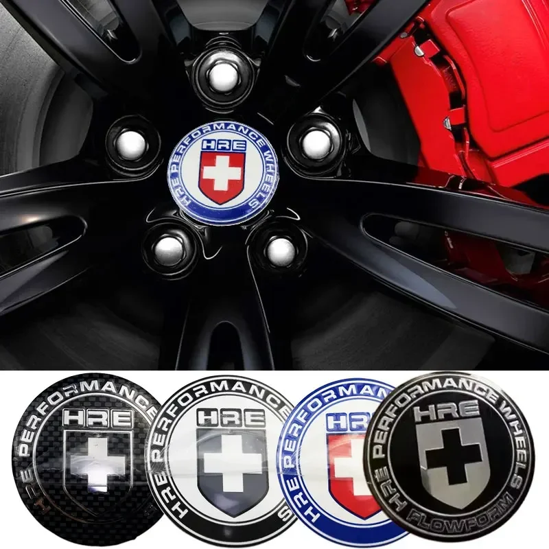 56mm Car Wheel Center Emblem Hub Caps Stickers for HRE Logo Styling ...