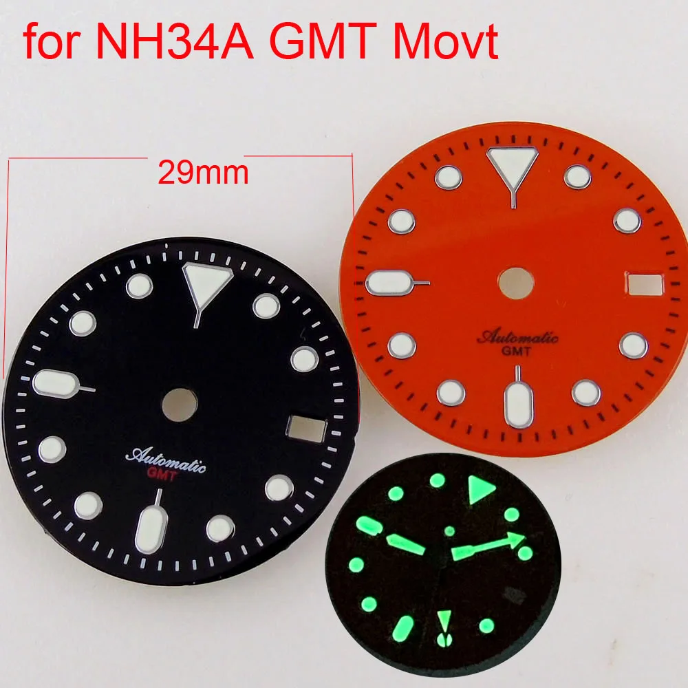 NH34-SKX-Mod-Watch-Parts-29mm-Watch-Dial-Plate-Face-Colorful-Orange-GMT ...