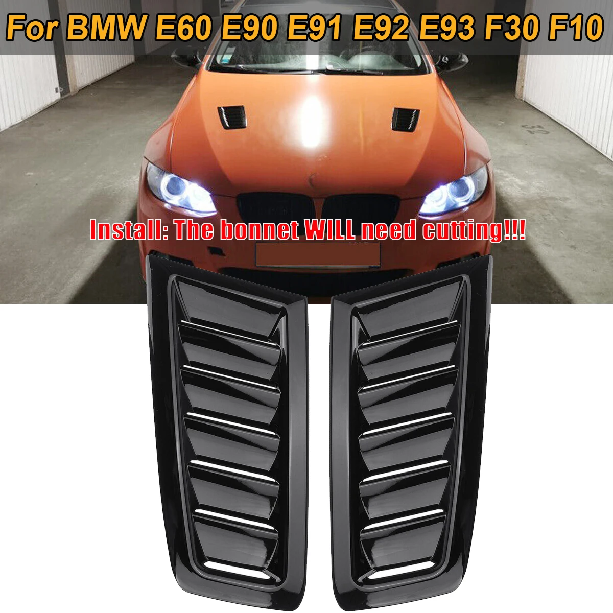 Front-Bonnet-Hood-Louvers-Vent-Air-Flow-Intake-Side-Scoop-Cover ...
