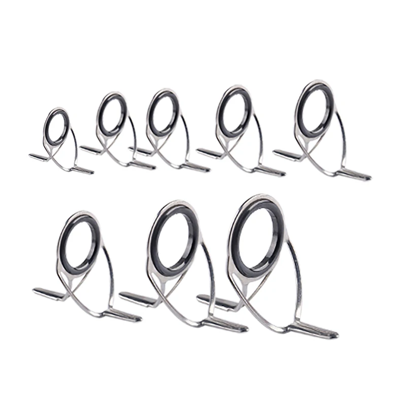 Fishing Guide Ring 8 Pieces Stainless Steel Integrated Raft Pole Double ...