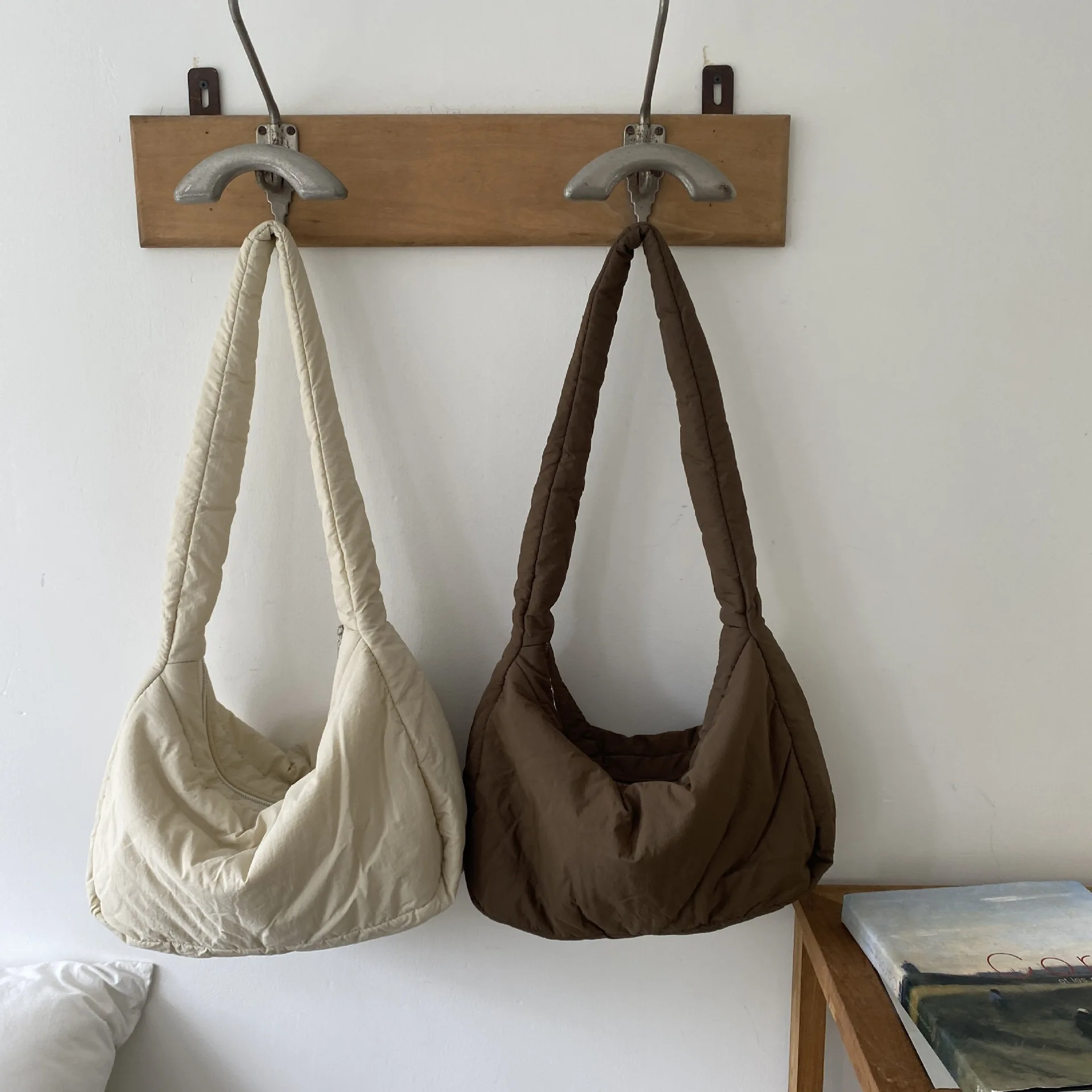 2024-Women-s-Bag-Large-Capacity-New-Sponge-Bag-Soft-Waxy-Shoulder-Tote ...