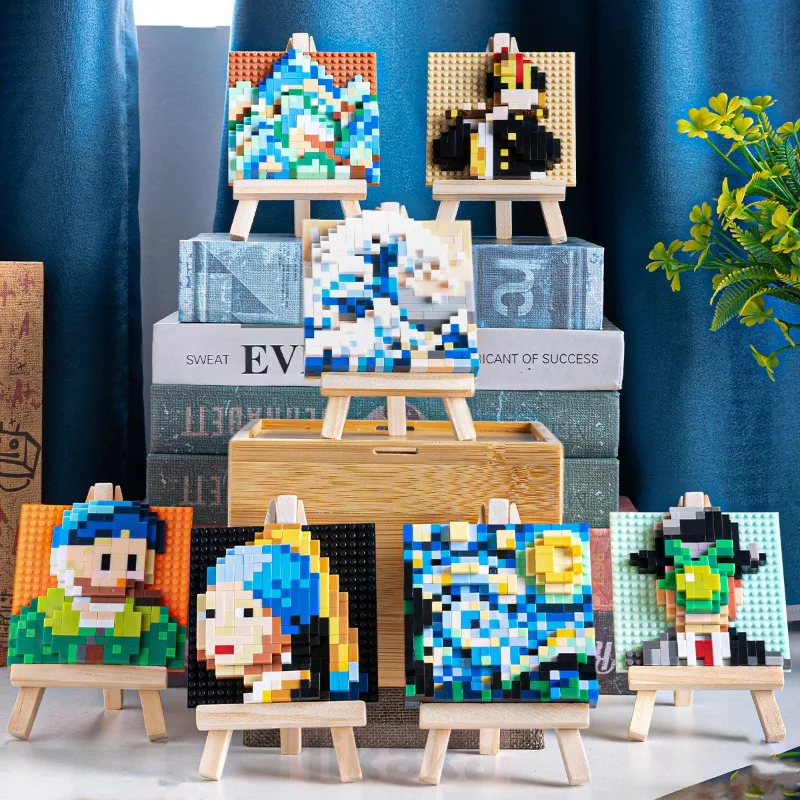 Famous-Paintings-3D-Pixel-Art-Building-Blocks-Creative-Van-Gogh-Starry ...