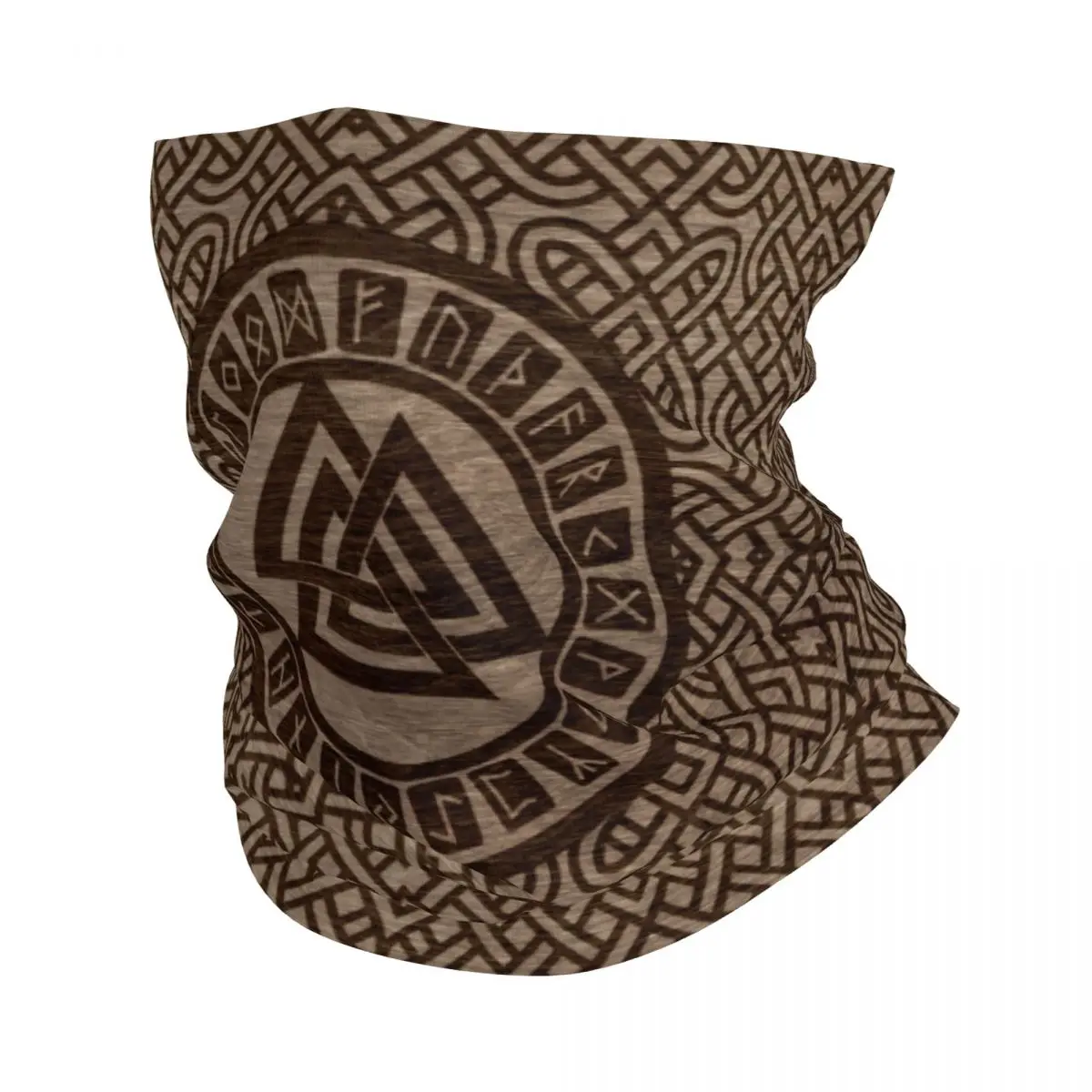 Valknut-Symbol-And-Runes-On-Wood-Bandana-Neck-Warmer-Men-Women-Winter ...