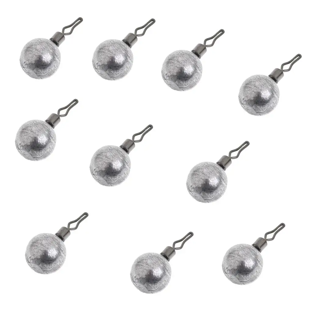 10pcs Oval Sea Fishing Pure Sinkers Weights Drop Shot Slider Bass ...