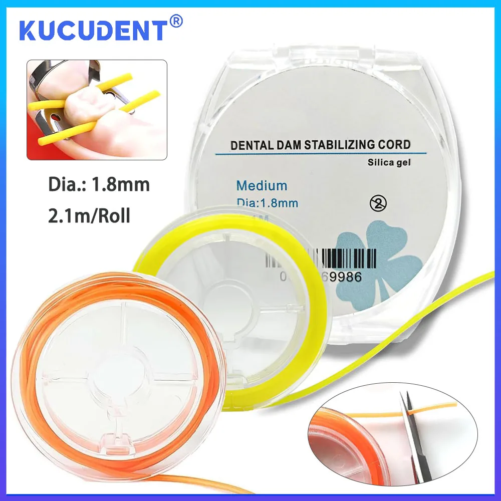 KUCUDENT 2.1m/Roll Dental Dam Stabilizing Cord Floss Rubber Elastics ...