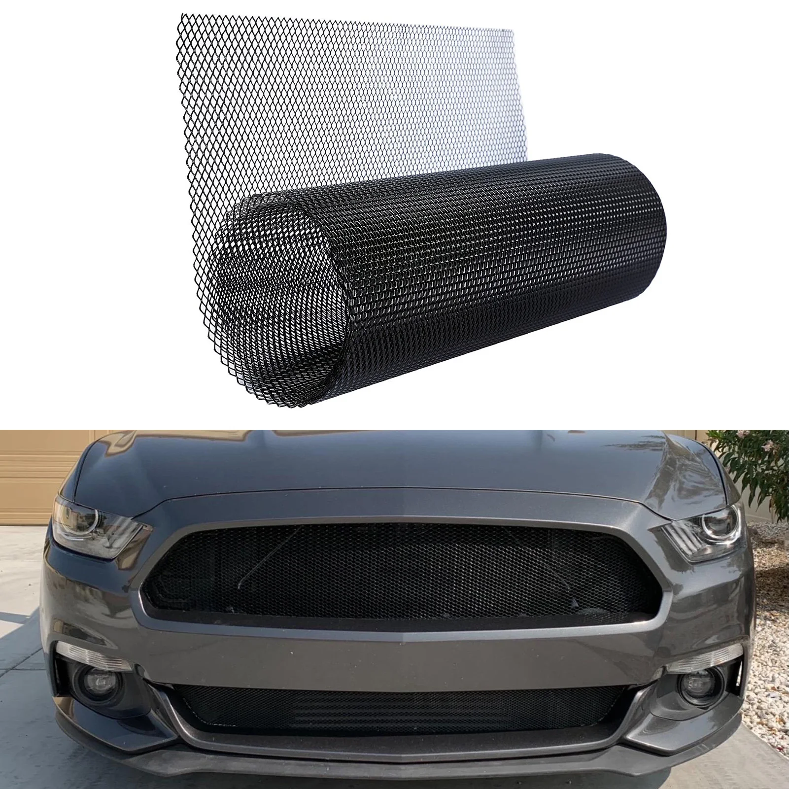 New-Black-Painted-Aluminum-Alloy-Grille-Mesh-Roll-Automotive-Grille ...