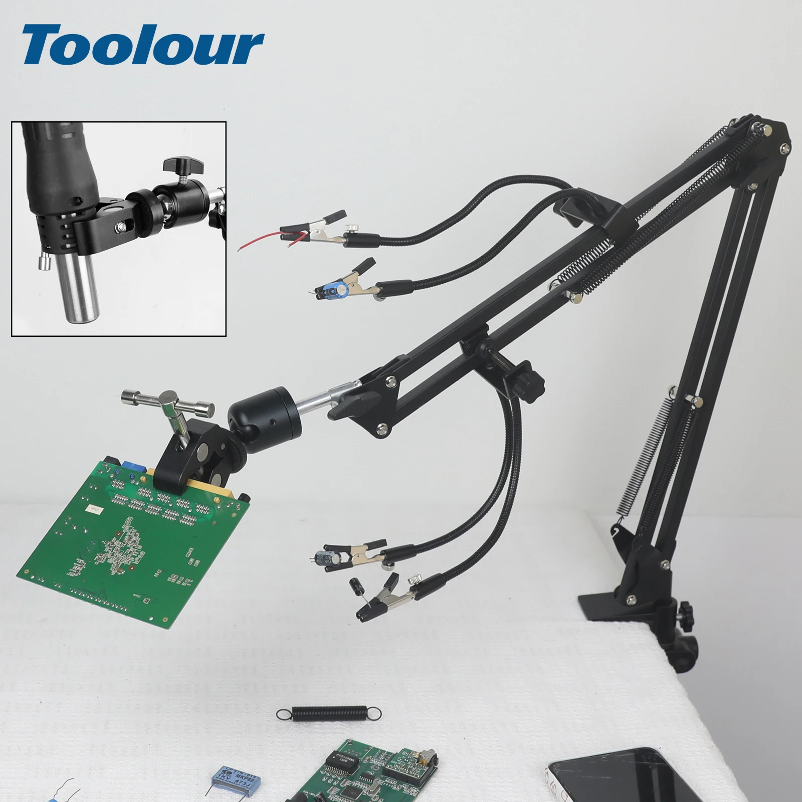 Toolour-Adjustable-Soldering-Helping-Hands-Third-Hand-Heat-Gun-Frame ...