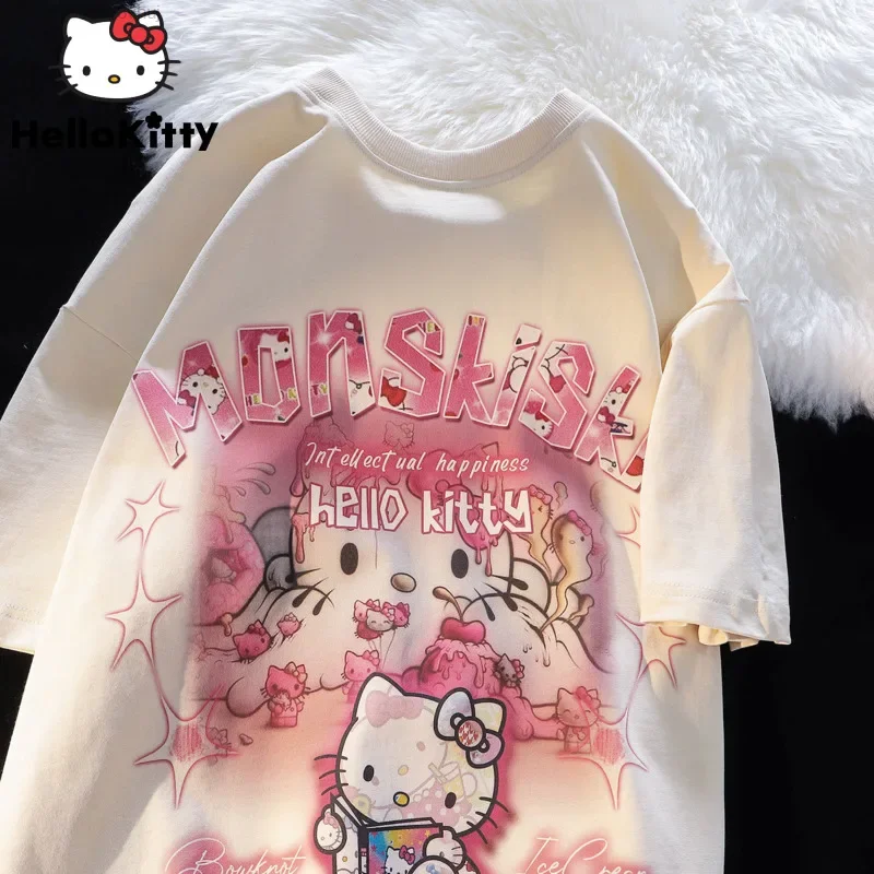 Sanrio-Camiseta-de-algod-n-de-Hello-Kitty-para-hombre-Y-mujer-ropa-Yk2 ...