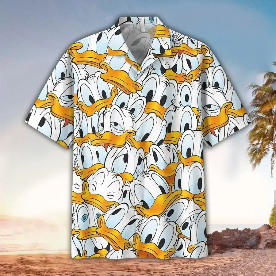 Camisa-hawaiana-de-Disney-camisa-de-Pato-Donald-flores-de-playa-aloha ...