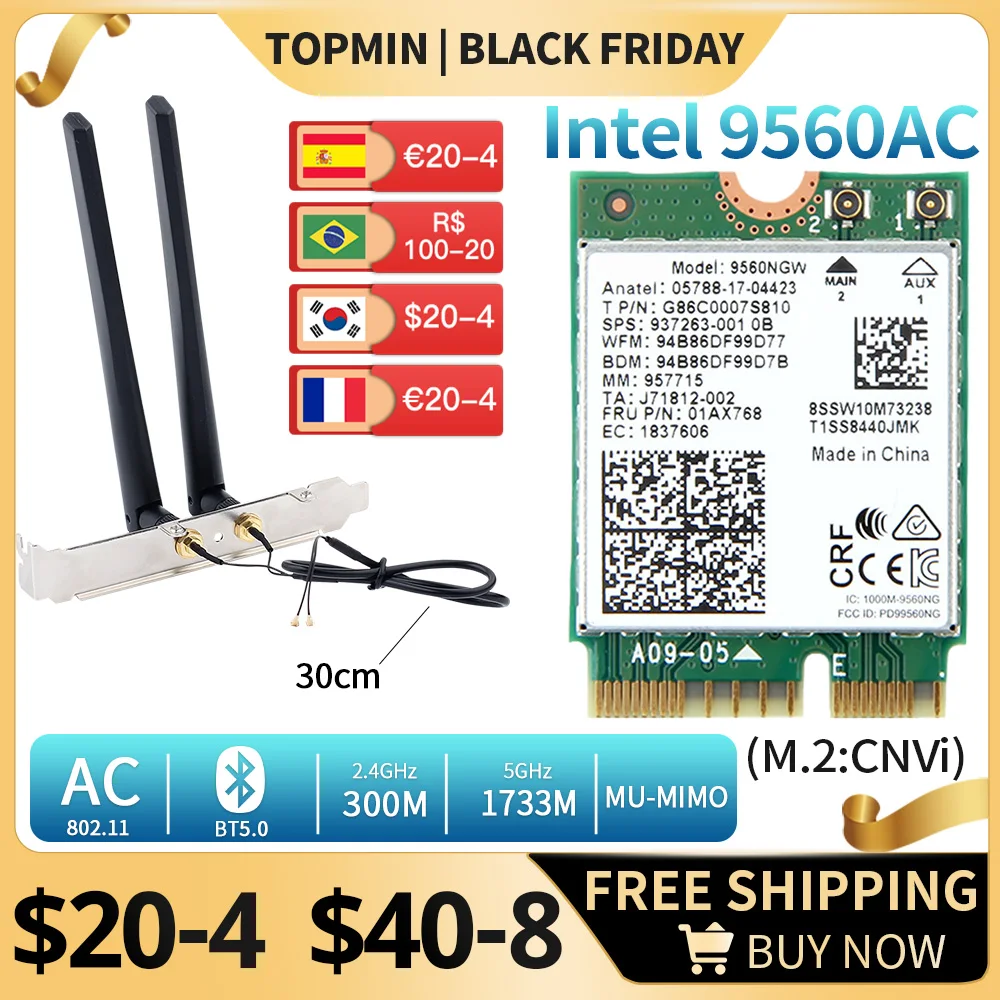 1730mbps-para-intel-dual-band-sem-fio-ac-9560-kit-desktop-bluetooth-5-0 ...