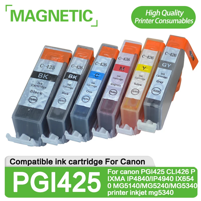NEW 6pcs Compatible ink cartridge For canon PGI425 CLI426 PIXMA IP4840 ...