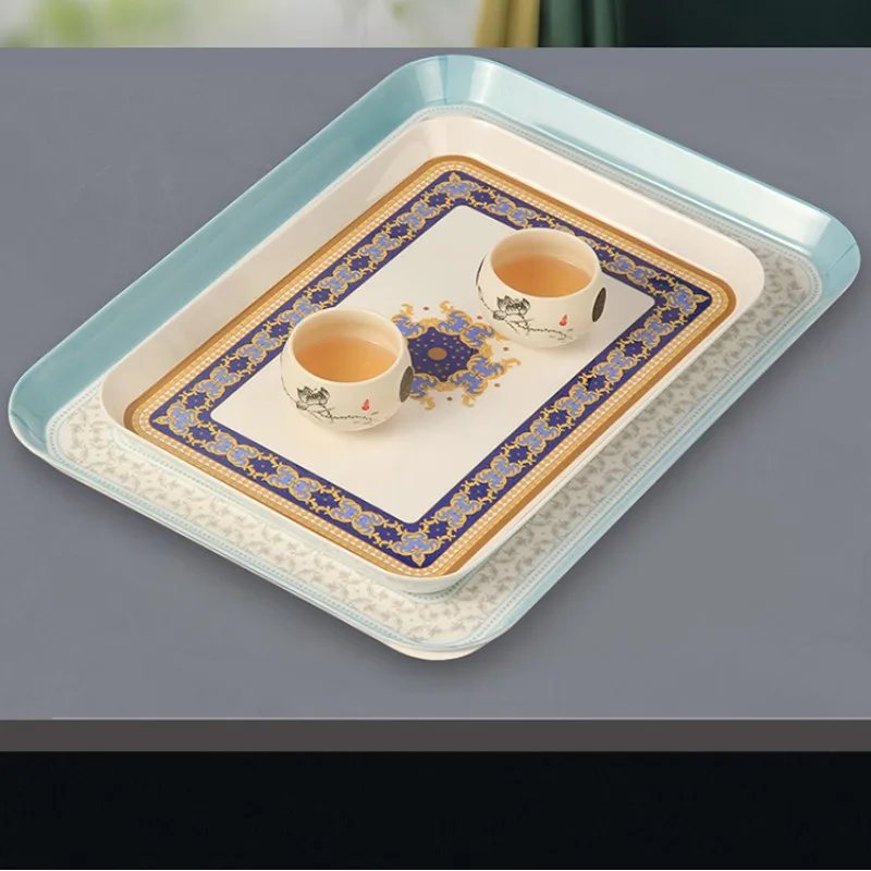 Retro-Rectangular-Tea-Tray-Household-Melamine-Plate-Tea-Cup-Trays ...
