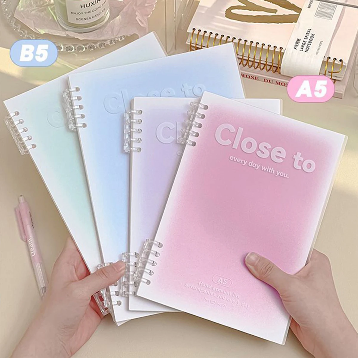 A5/B5 Binder Loose-Leaf Notebook 60 Sheets Lined Book for Students ...