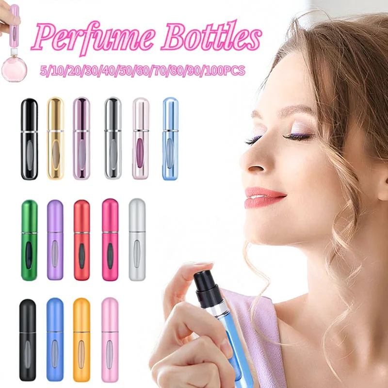 50-5PCS Perfume Refill Bottle 5ML Perfume Dispenser Aluminum Refillable ...