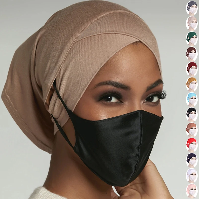 Muslim-Inner-Hijab-Cap-for-Women-Forehead-Cross-Elastic-Turban-for ...