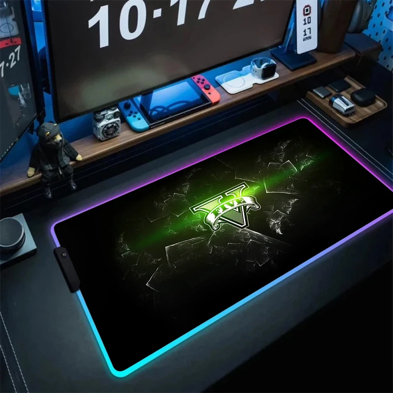 Grand Theft Auto Gta LED Gaming Mousepad Large Desk Mat PC Gamer RGB ...