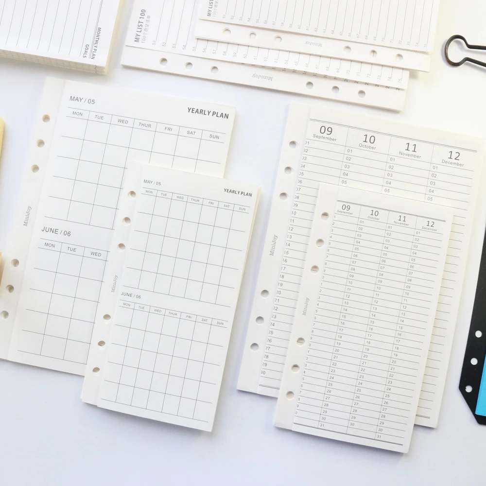 Domikee New classic 6 holes refilling inner paper sheets for spiral ...