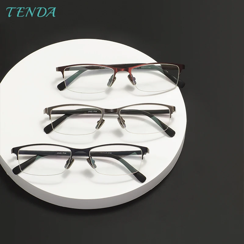 Metal-Half-Rim-Oval-Spectacles-Men-and-Women-Eyewear-Glasses-Frame-For ...