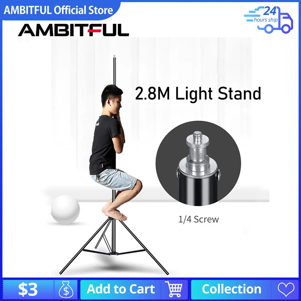 Godox-110in-2-8M-Light-Stand-1-4-Screw-Heavy-Duty-Tripod-for ...