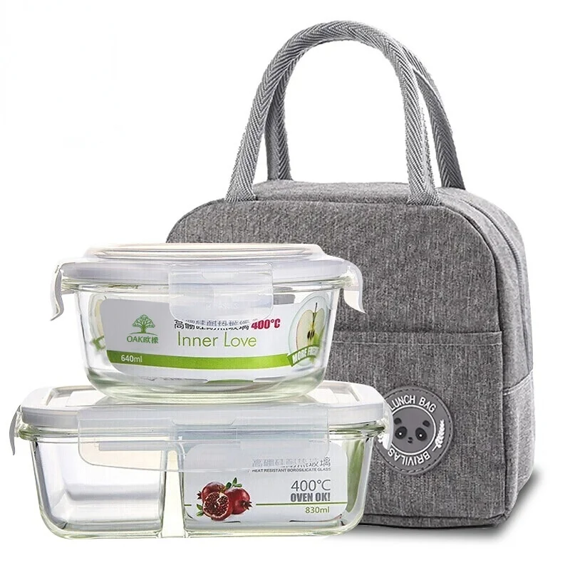 Heat-resistant Glass Fresh-keeping Refrigerator Lunch Box with ...