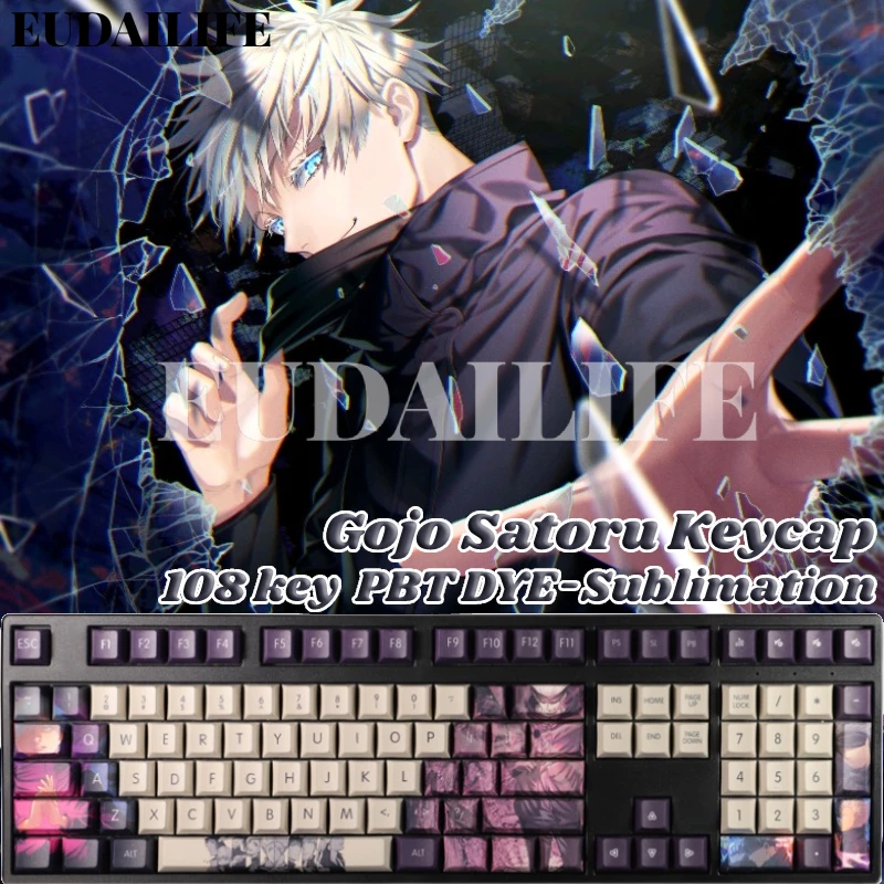 Anime-Jujutsu-Kaisen-Gojo-Satoru-108-Key-PBT-DYE-Sublimation-Cherry ...