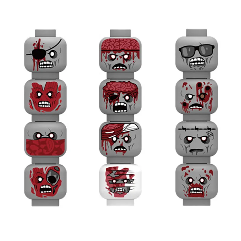 MOC-Zombies-Head-Building-Blocks-City-Dead-Soldiers-Figures-Body ...