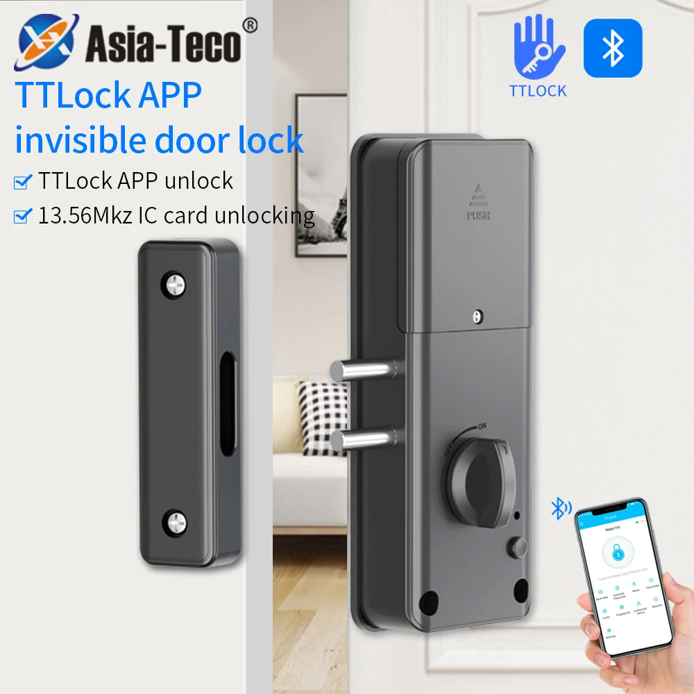 TTLOCK-Smart-IC-Card-Lock-Wooden-Door-App-Bluetooth-No-Drill-Lock ...