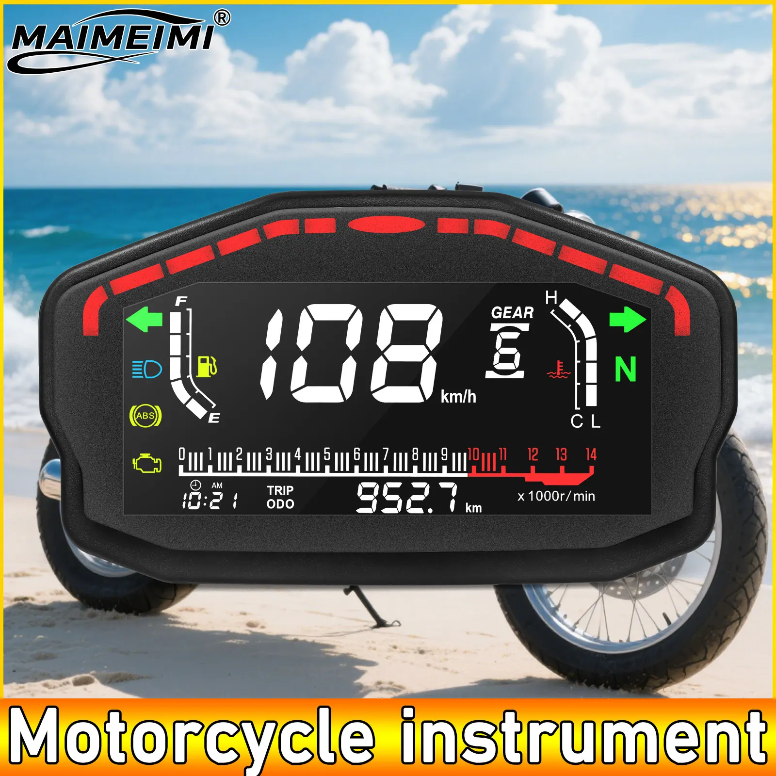 AD Motorcycle Modified Instrument + Speed Sensor Motorcycle Speedometer ...