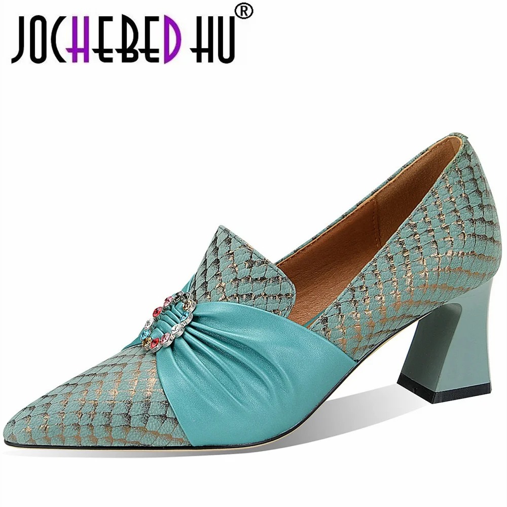 【JOCHEBED HU】French high heels spring and autumn new deep mouth color ...