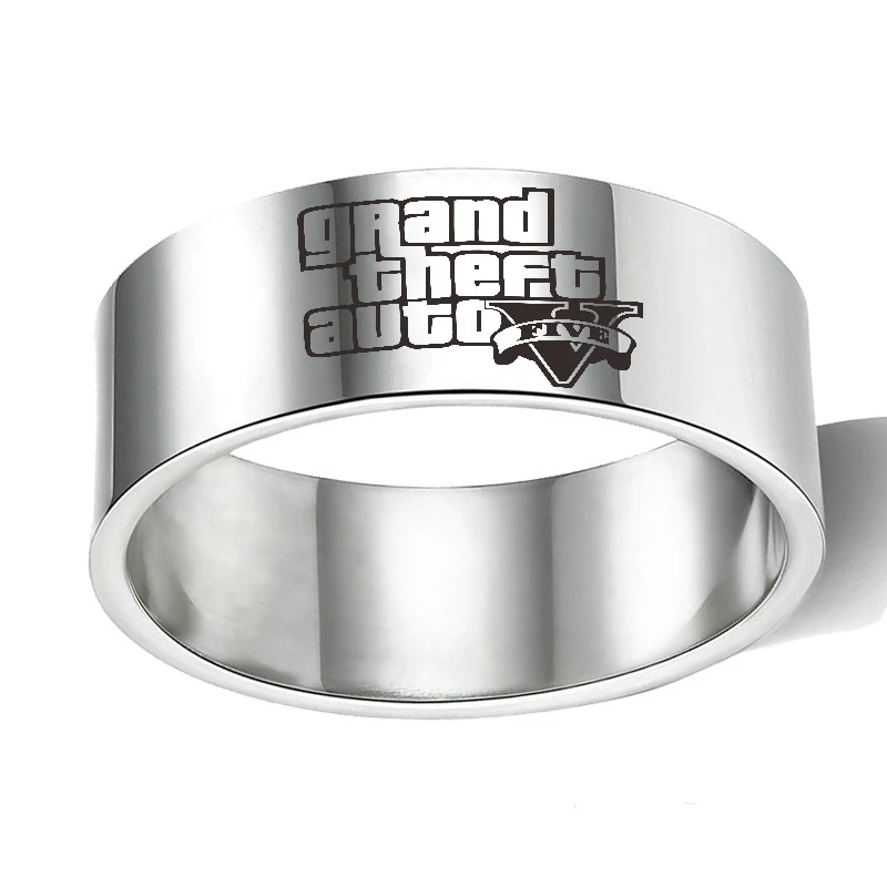 Stainless-Steel-Ring-For-Men-Cartoon-Game-GTA-5-Grand-Theft-Auto-5 ...