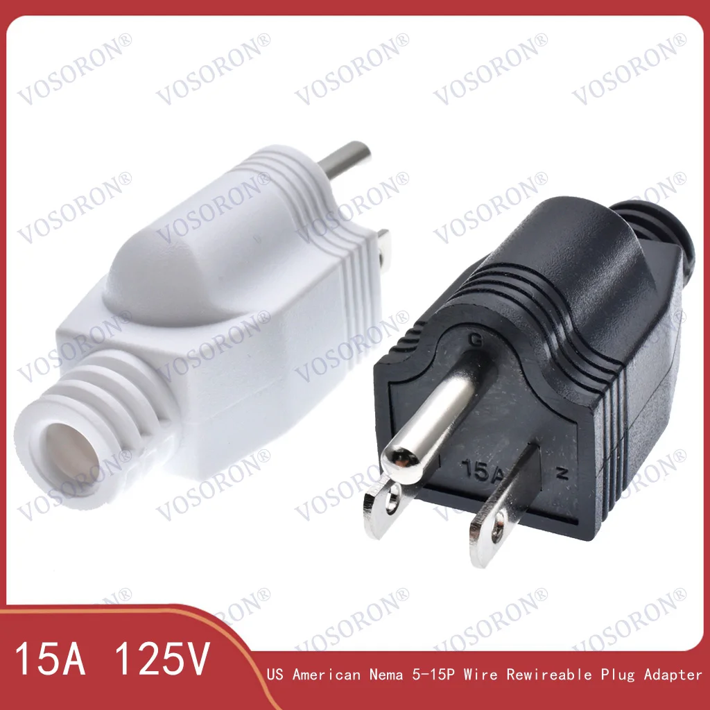 US American 3 Pin Nema 5-15P AC Electrical Power Male Plug Adaptor ...