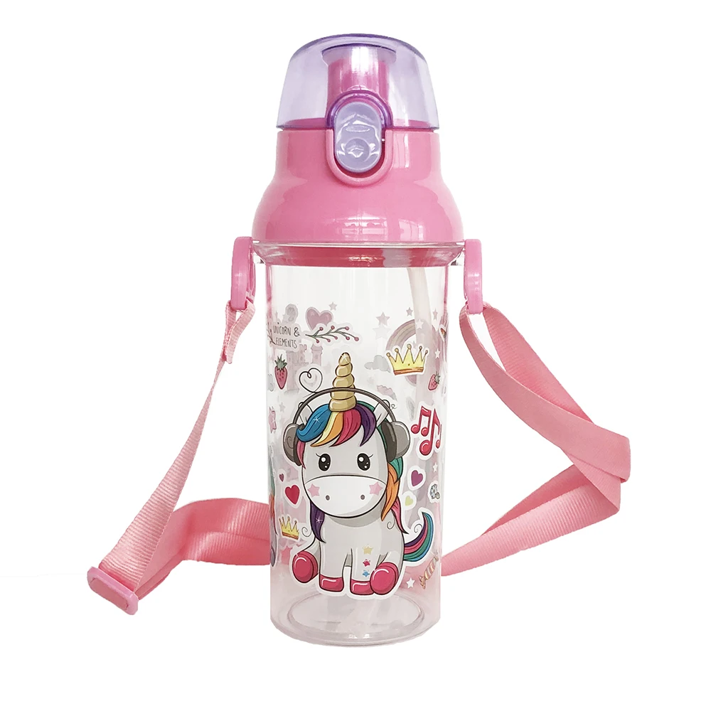 Unicorn-Drinking-Water-Bottle-for-School-Children-Girls-Kids-with-Straw ...