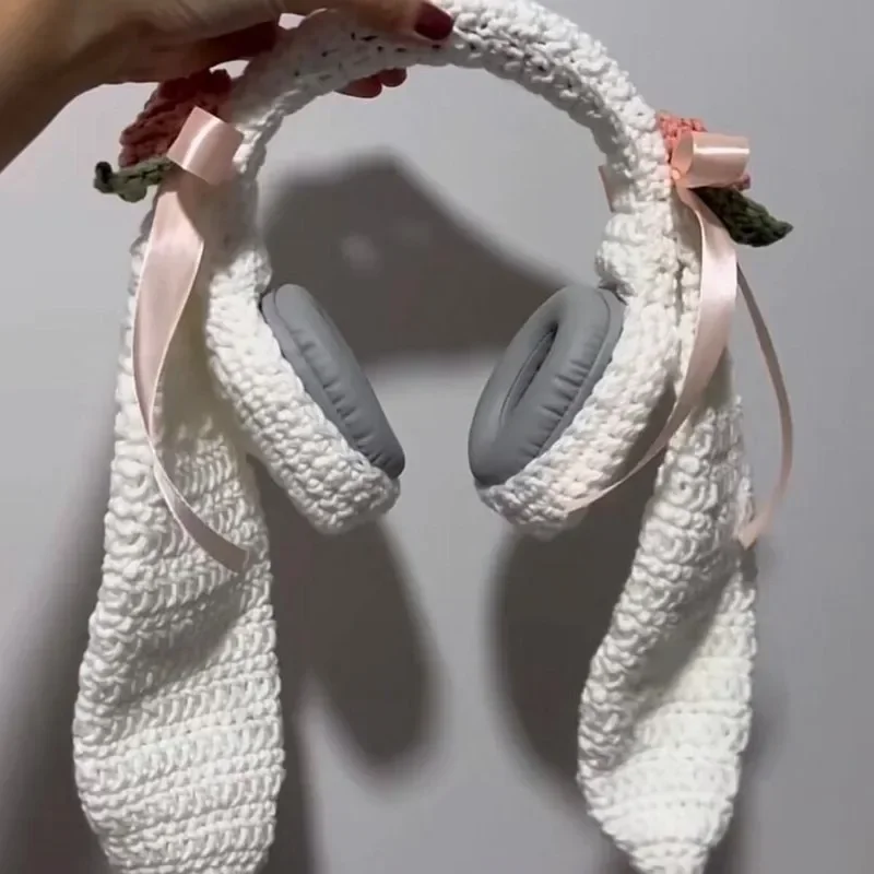 2023-New-Handmade-Knitted-Earphone-Protective-Coat-Rabbit-Flower ...