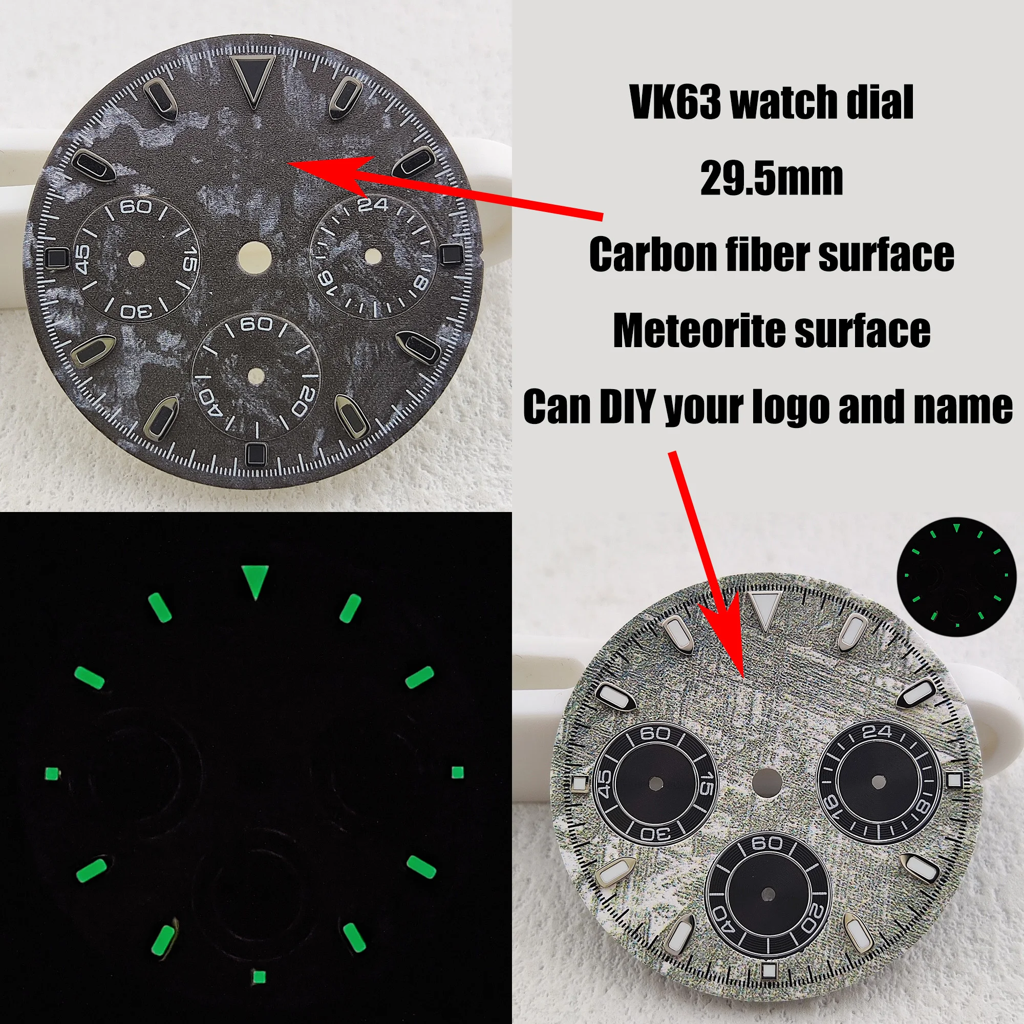 VK63-watch-dial-29-5mm-watch-dial-Replacement-accessory-fit-VK63-Quartz ...