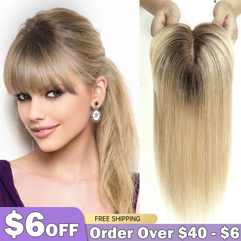 Toppers-per-capelli-umani-Remy-al-100-con-frangia-Pezzi-di-capelli ...