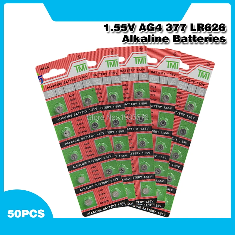 50pcs-pack-AG4-LR626-377-Button-Batteries-SR626-177-Cell-Coin-Alkaline ...