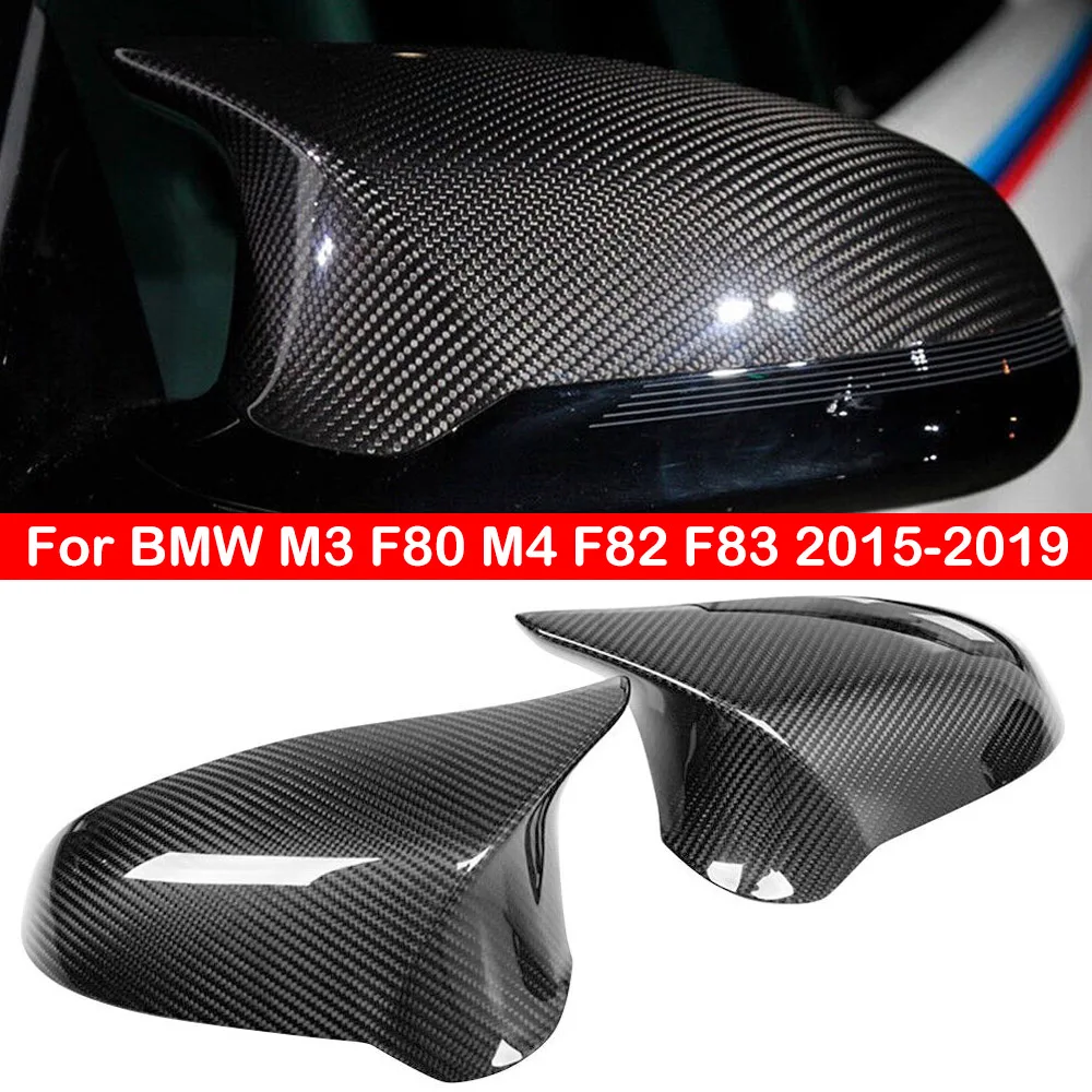 For BMW M3 F80 M4 F82 F83 2015-2019 LHD Real Carbon Fiber Rearview Side ...