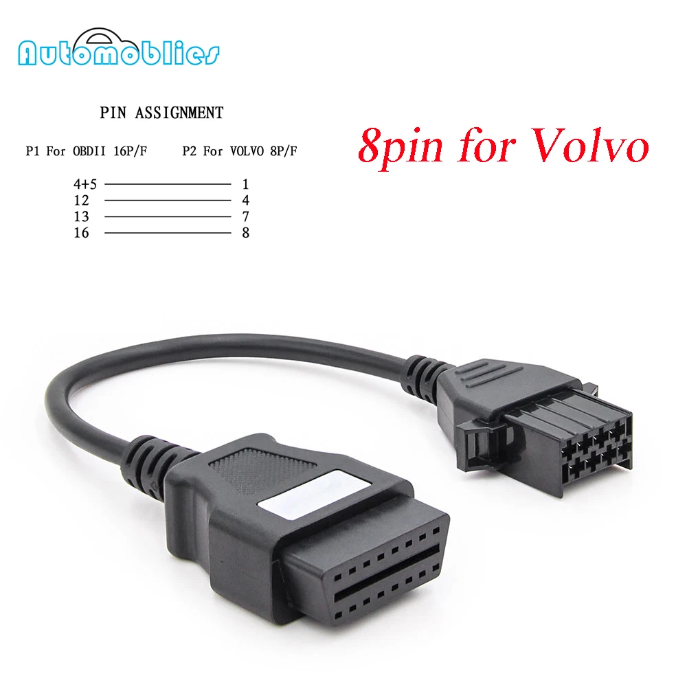 For-VOLVO-OBD2-8-Pin-Car-Diagnostic-Tool-16-Pin-Cable-For-Volvo-8pin ...