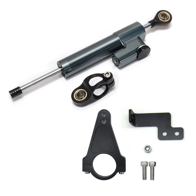 Motorcycle Adjustable Steering Damper Stabilizer Bracket Kit Universal ...