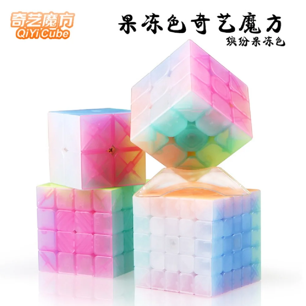 QiYi Jelly Color Magic Cube Transparent Cube Puzzle Cubo Magico Neo ...