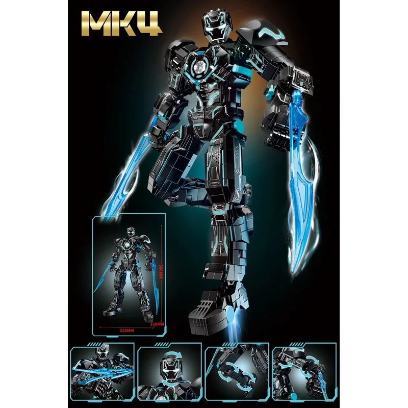 New product 1500 pcs Superhero Mecha Steel Hero robot building blocks ...